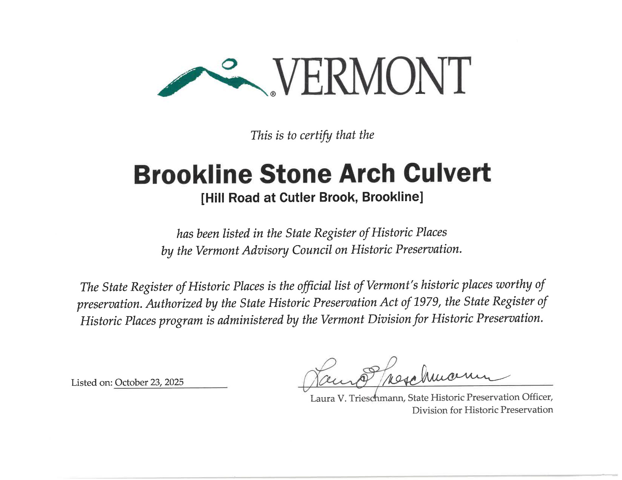 Stone Arch Culvert - Brookline, Vermont